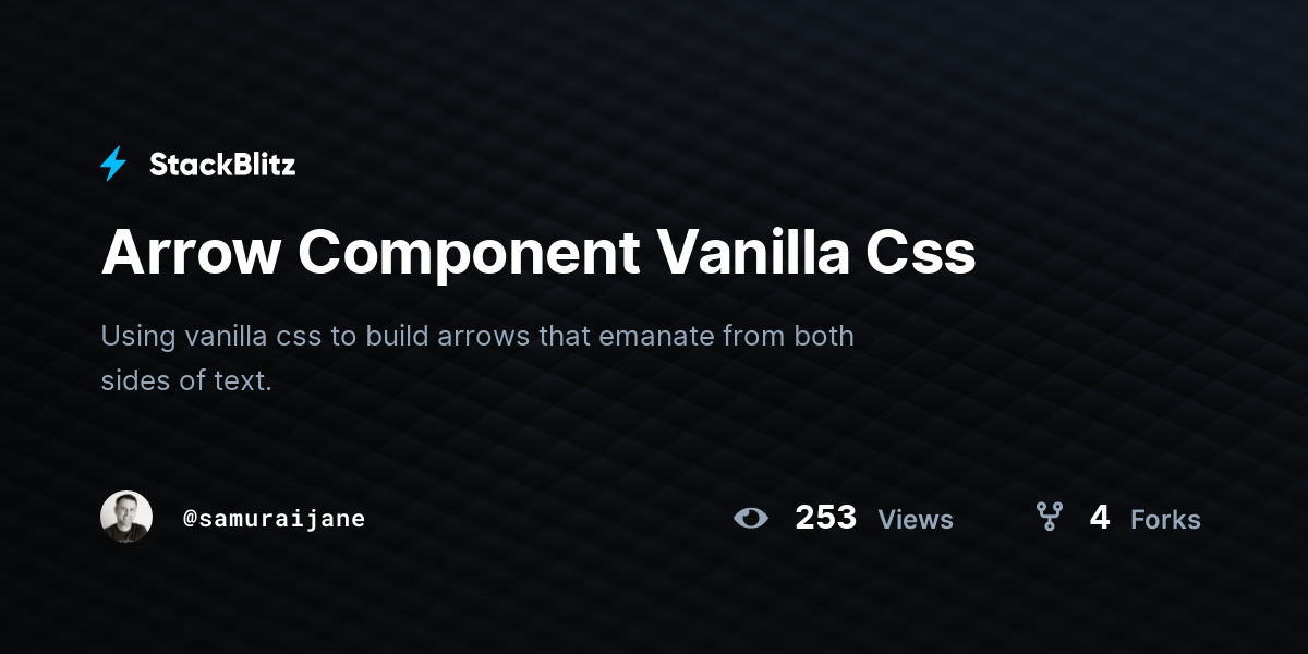 Arrow Component Vanilla Css - StackBlitz