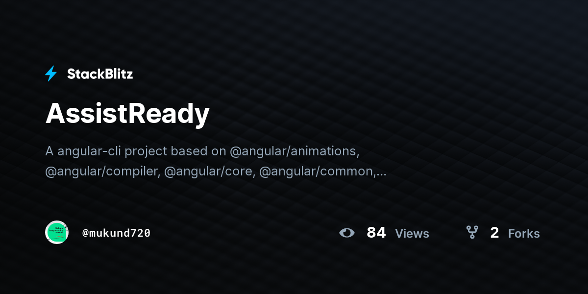 AssistReady - StackBlitz