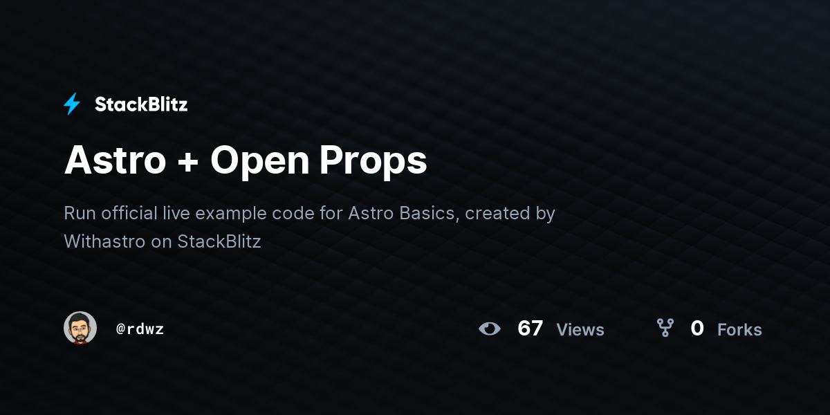 Astro + Open Props - StackBlitz