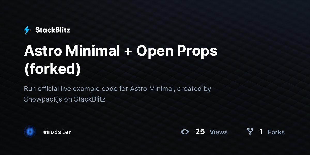Astro Minimal + Open Props (forked) - StackBlitz