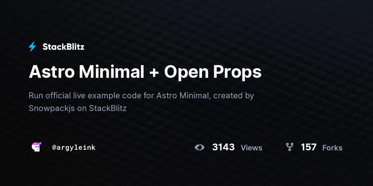 Astro Minimal + Open Props - StackBlitz