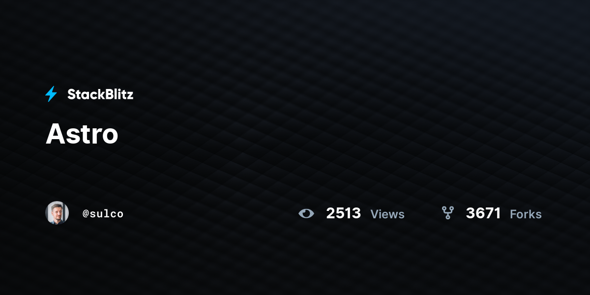 Astro - StackBlitz