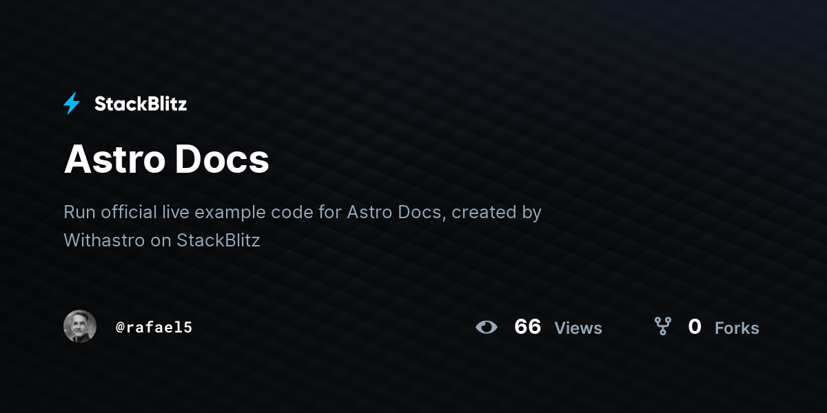 Astro Docs - StackBlitz
