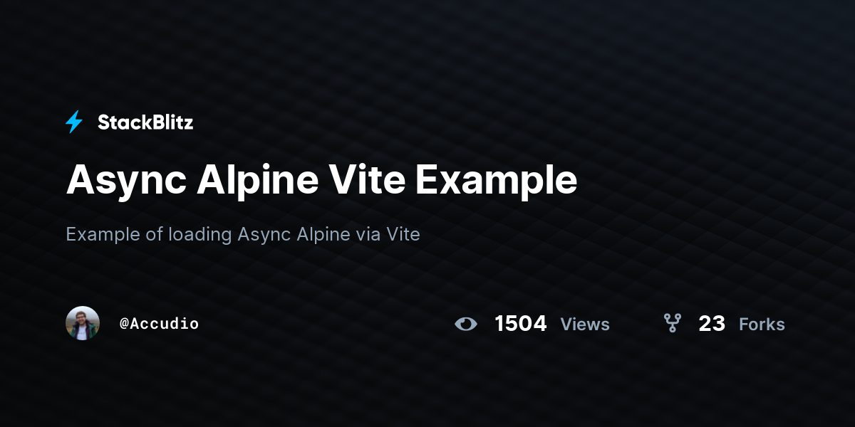 Async Alpine Vite Example - StackBlitz
