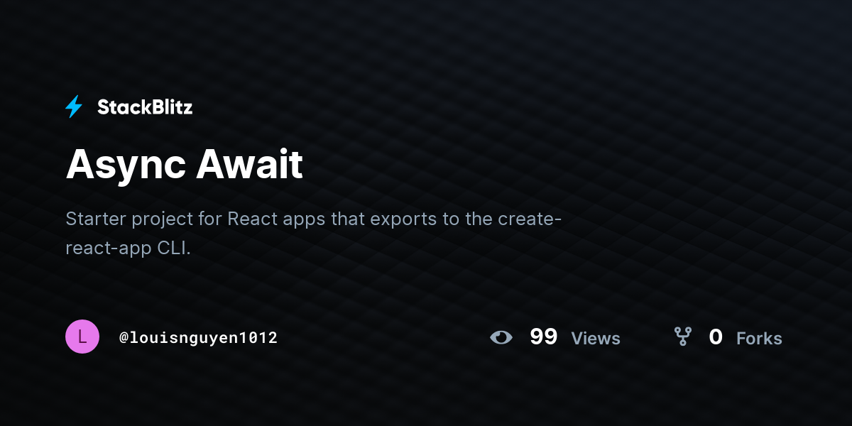 Async Await - StackBlitz