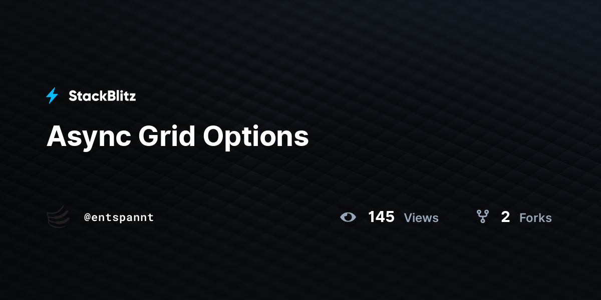Async Grid Options - StackBlitz