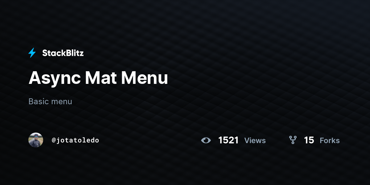 Async Mat Menu - StackBlitz