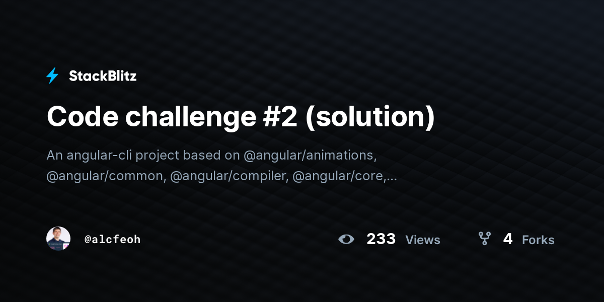 Code challenge #2 (solution) - StackBlitz