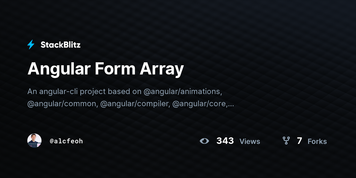 Angular Form Array - StackBlitz