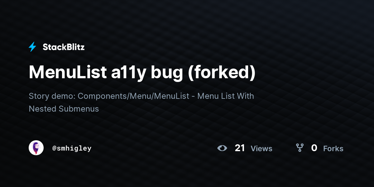 MenuList a11y bug (forked) - StackBlitz