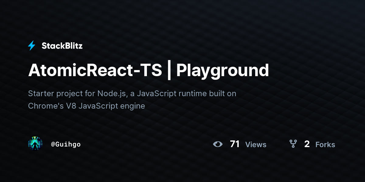 AtomicReact-TS | Playground - StackBlitz