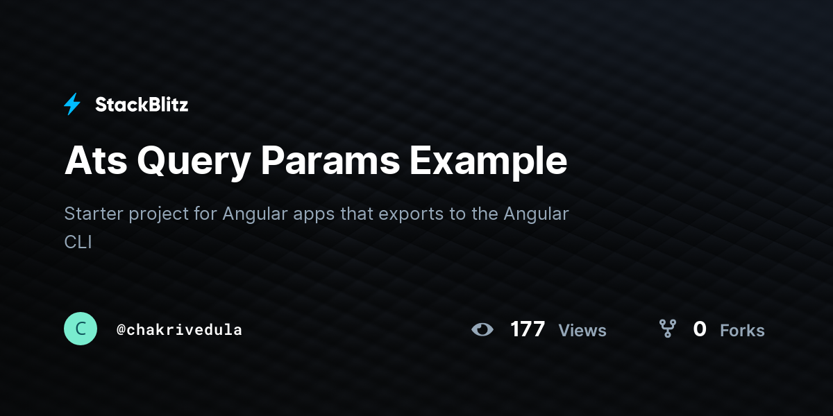 Ats Query Params Example - StackBlitz