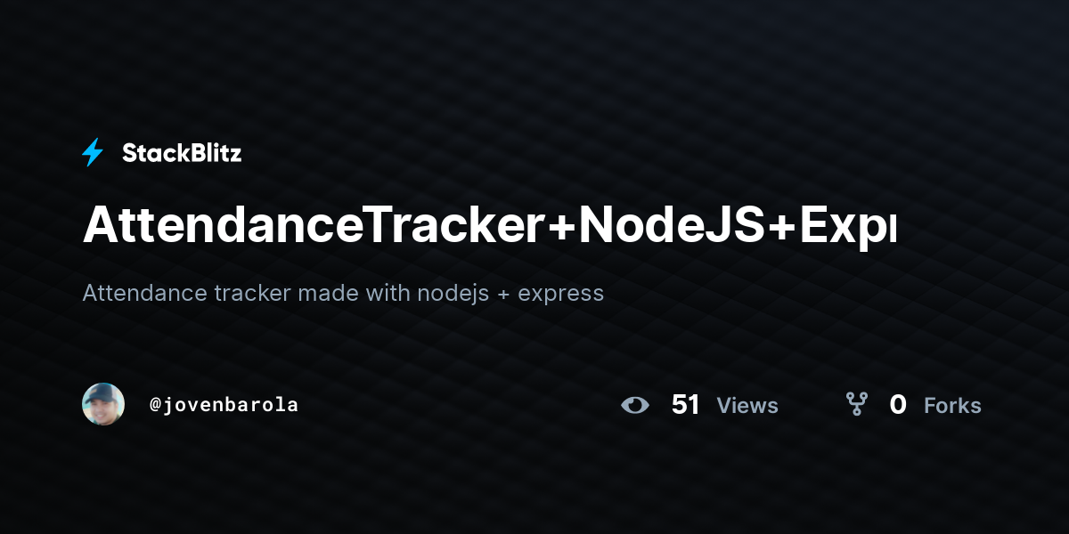AttendanceTracker+NodeJS+Express - StackBlitz