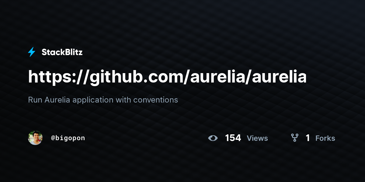 https://github.com/aurelia/aurelia/issues/808 - StackBlitz