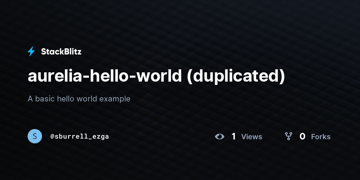 aurelia-hello-world (duplicated) - StackBlitz