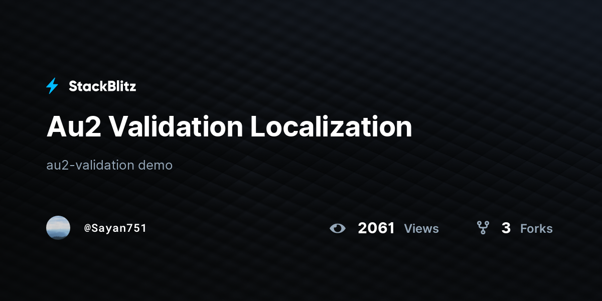 Au2 Validation Localization - StackBlitz