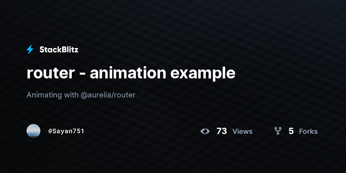 router - animation example - StackBlitz
