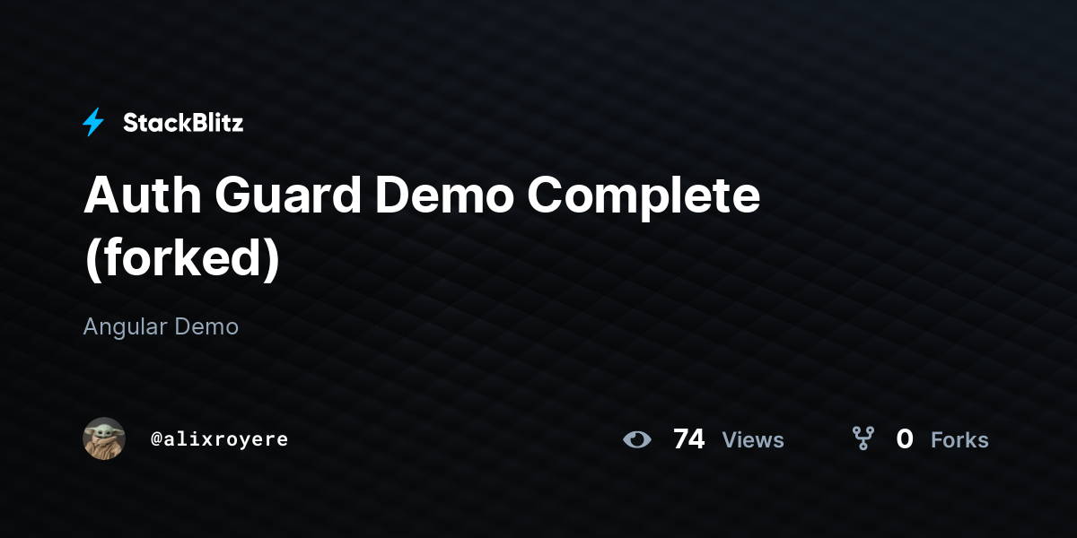 Auth Guard Demo Complete (forked) - StackBlitz