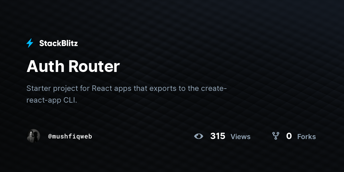 Auth Router - StackBlitz