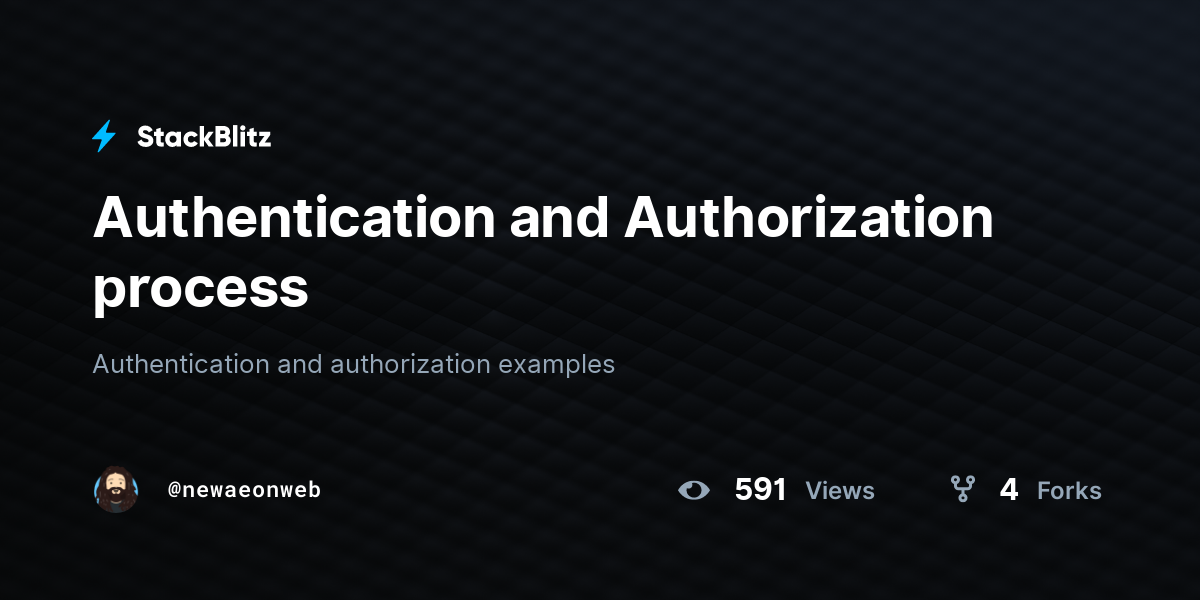 Authentication and Authorization process - StackBlitz