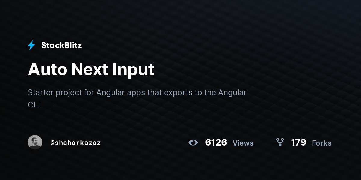 Auto Next Input - StackBlitz
