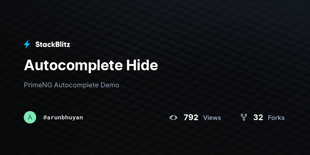 Autocomplete Hide - StackBlitz