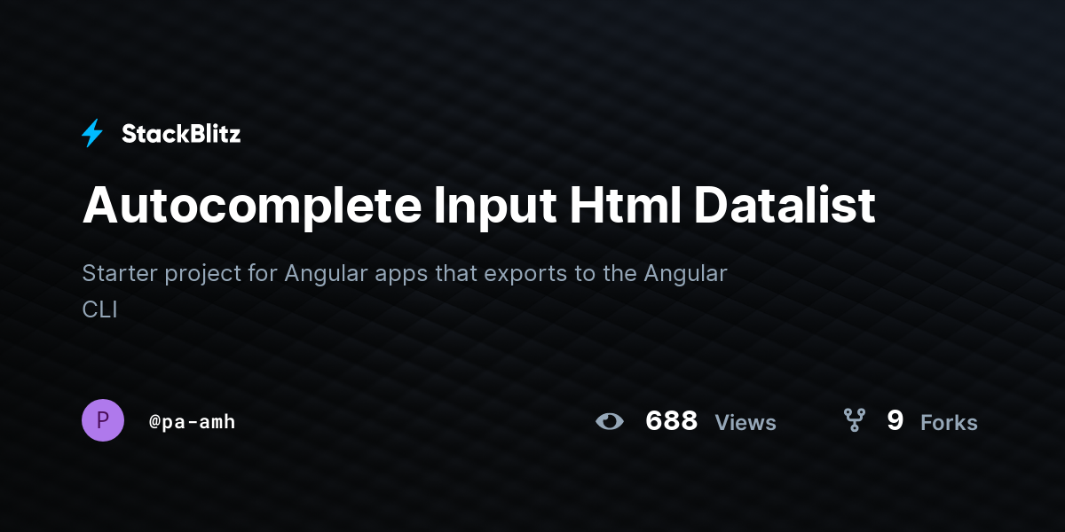 Autocomplete Input Html Datalist Stackblitz 5174