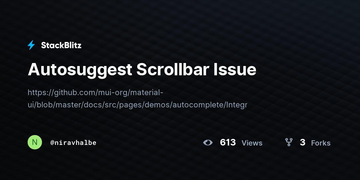 Autosuggest Scrollbar Issue Stackblitz 