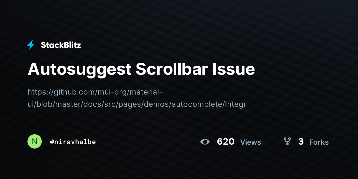 Autosuggest Scrollbar Issue - StackBlitz