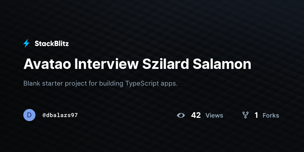 Avatao Interview Szilard Salamon - StackBlitz