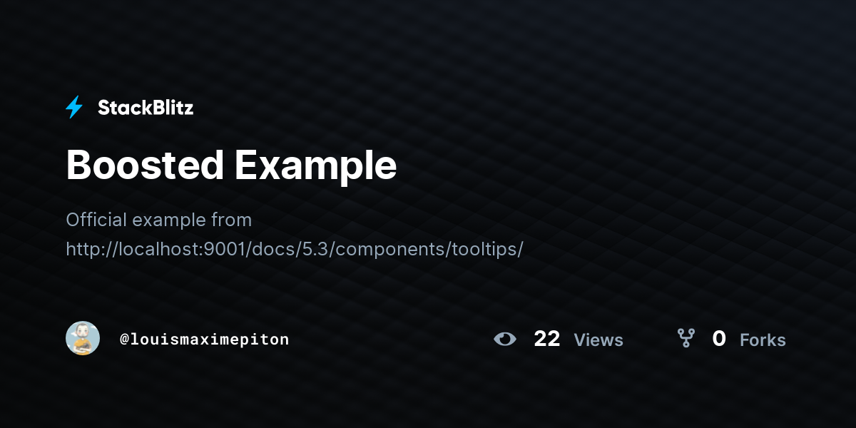 Boosted Example - StackBlitz