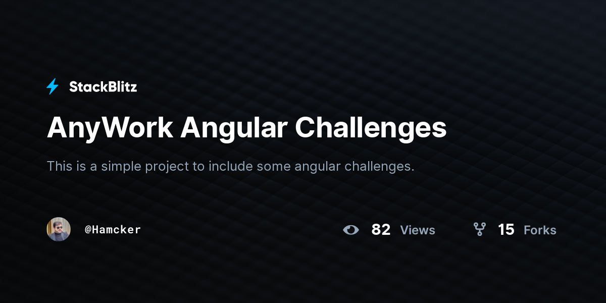 AnyWork Angular Challenges - StackBlitz