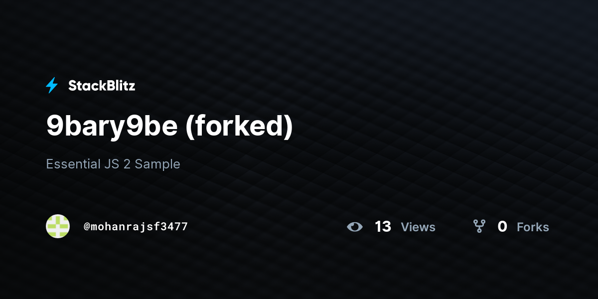 9bary9be (forked) - StackBlitz