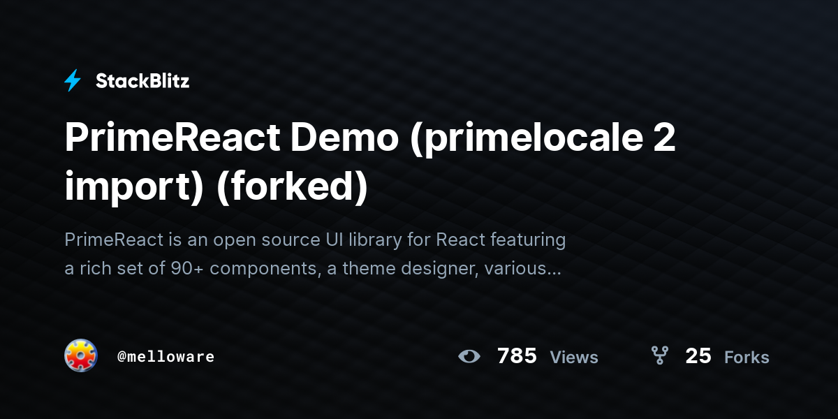 PrimeReact Demo (primelocale 2 import) (forked) - StackBlitz