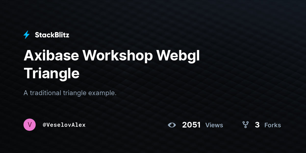 Axibase Workshop Webgl Triangle - StackBlitz