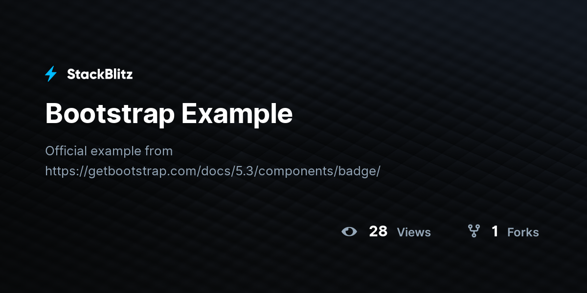 Bootstrap Example - StackBlitz
