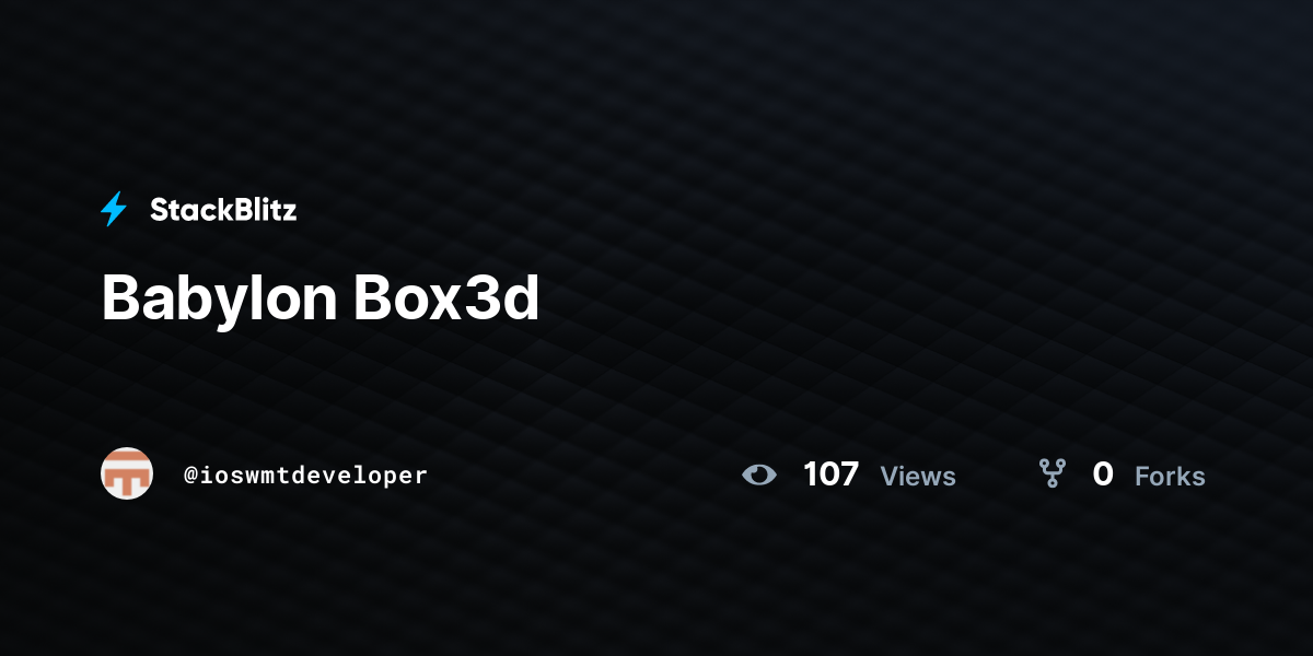 Babylon Box3d - StackBlitz