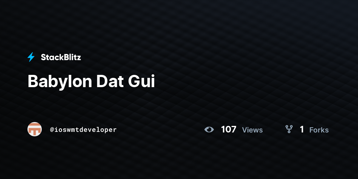 Babylon Dat Gui - StackBlitz