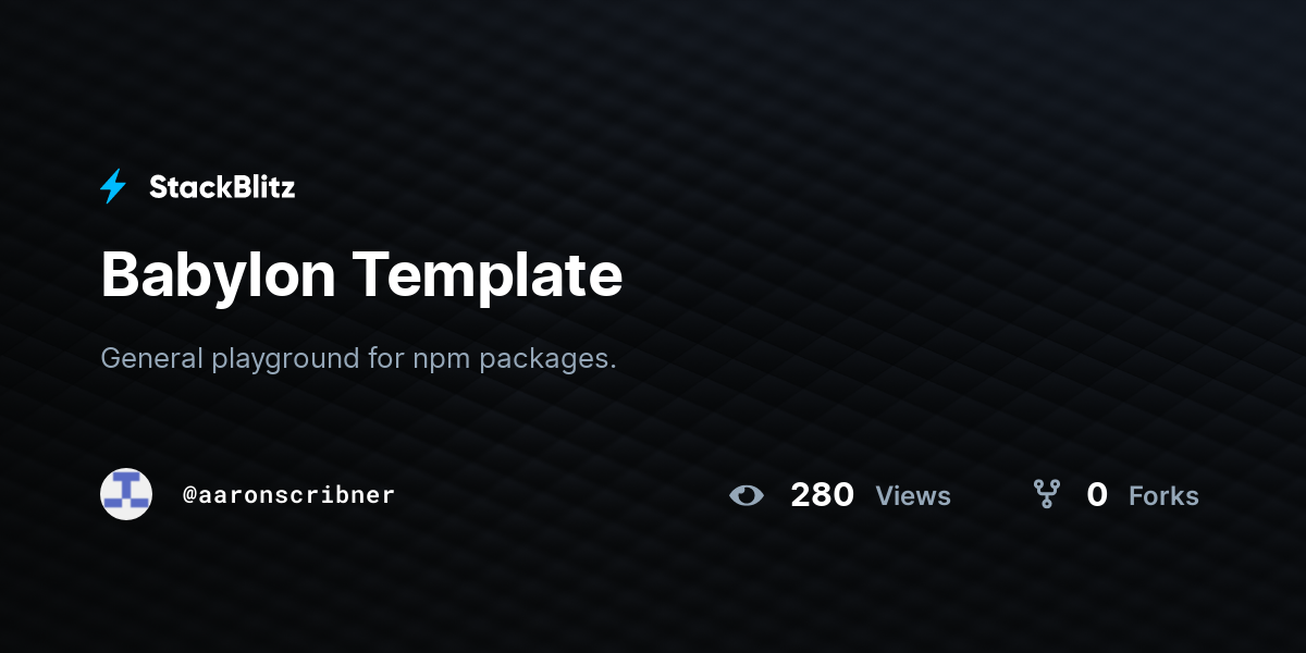Babylon Template - StackBlitz
