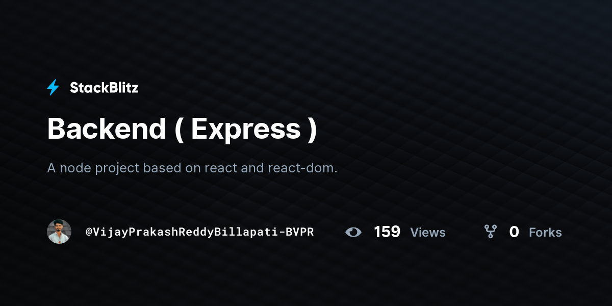Backend Express Stackblitz