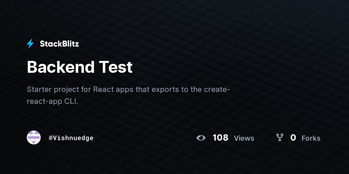 Backend Test - StackBlitz