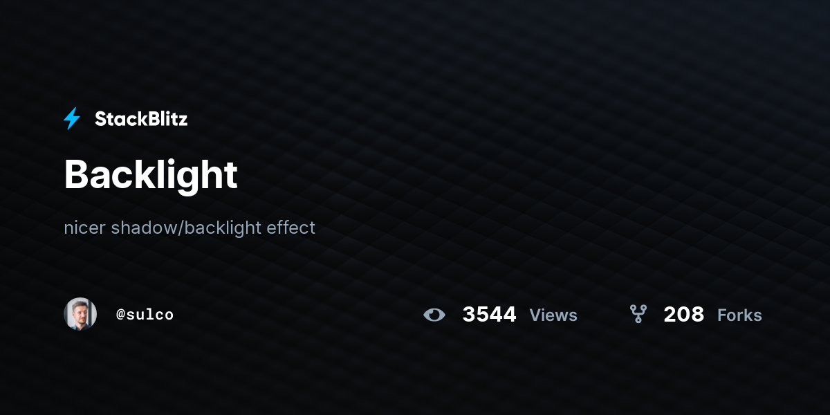 Backlight - StackBlitz