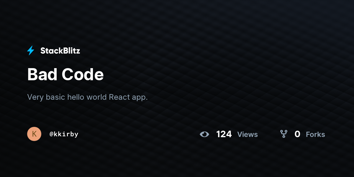 Bad Code - StackBlitz