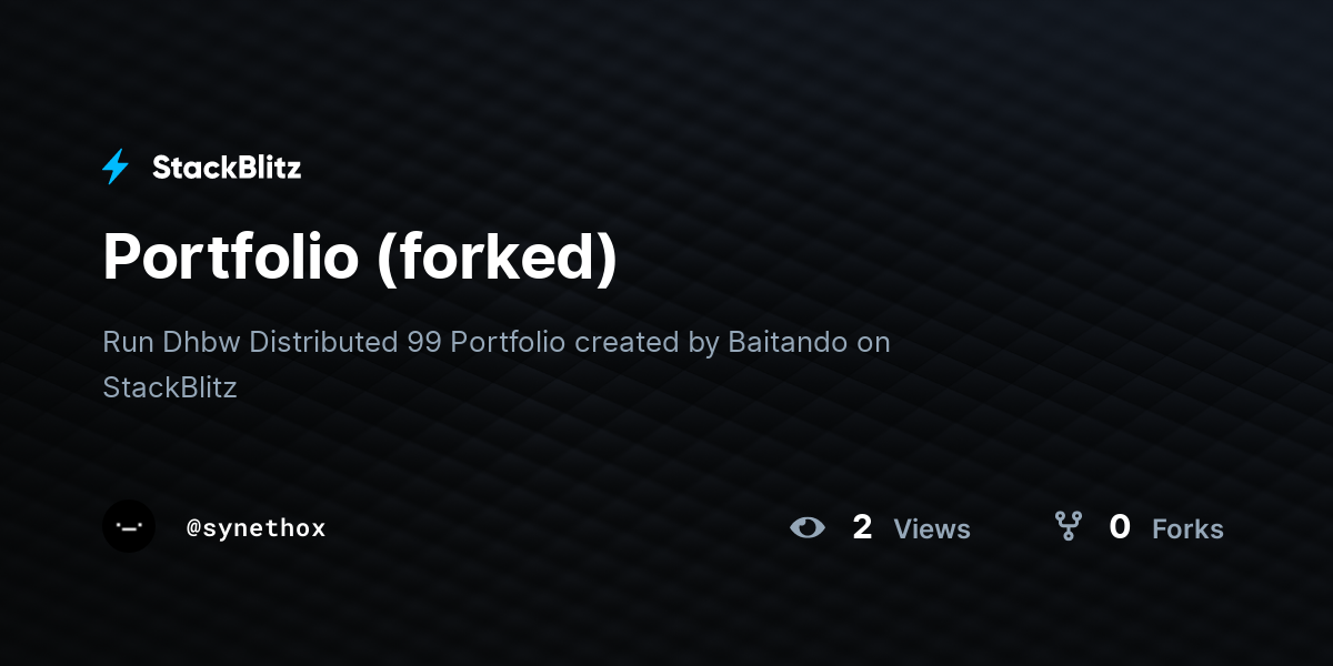 Portfolio (forked) - StackBlitz