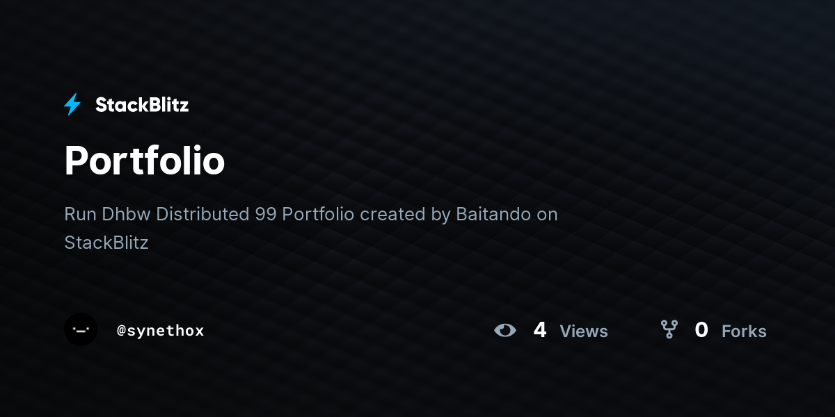 Portfolio - StackBlitz