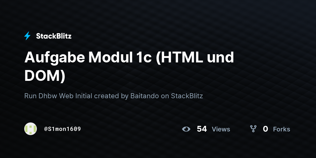 Aufgabe Modul 1c (HTML und DOM) - StackBlitz