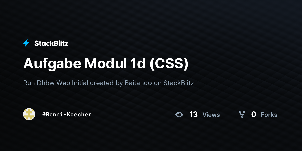 Aufgabe Modul 1d (CSS) - StackBlitz
