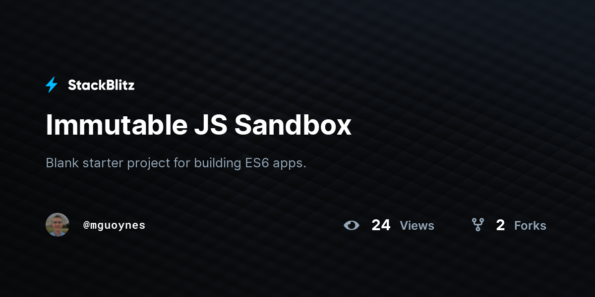 Immutable JS Sandbox - StackBlitz