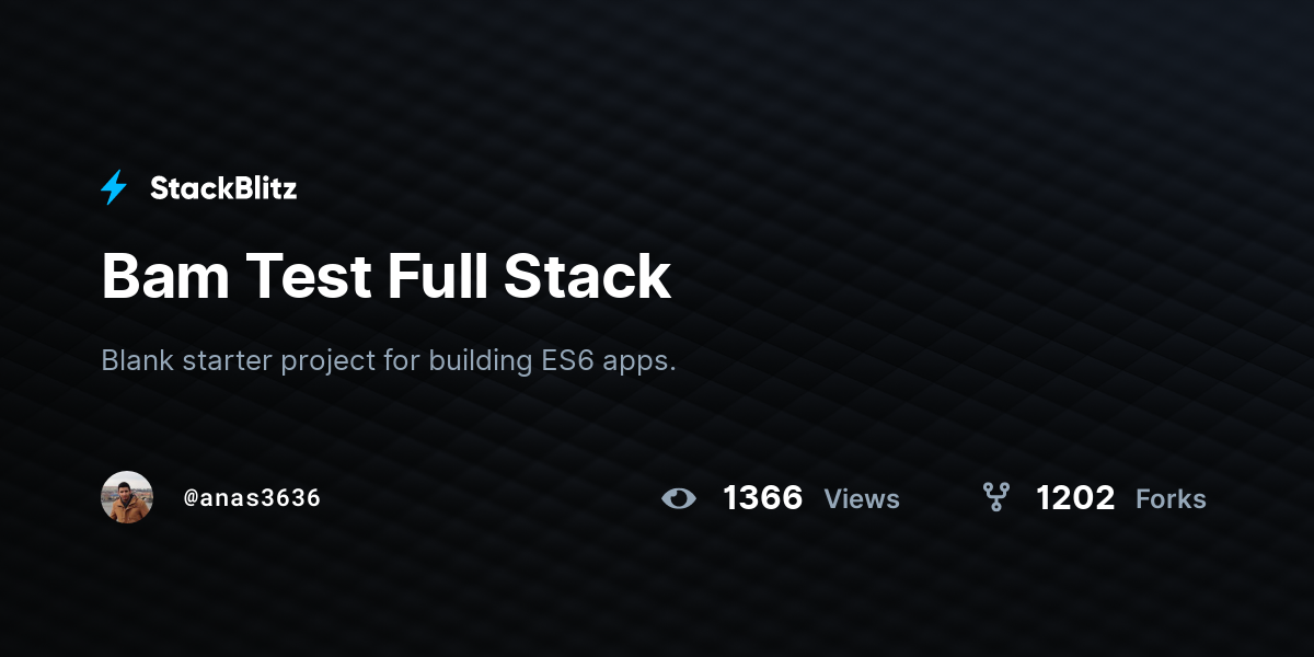 Bam Test Full Stack - StackBlitz