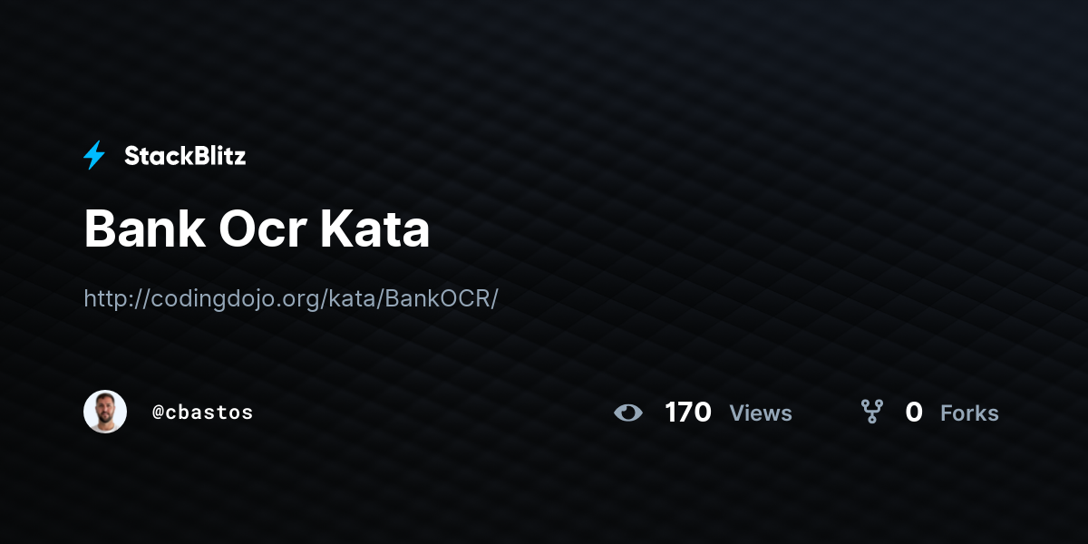 Bank Ocr Kata - StackBlitz